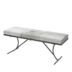 JAMIE YOUNG CO. Kai Hide Bench - Grey Hide/black Iron