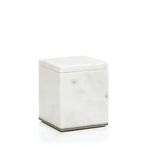 SFERRA Pietra Marble Storage Jar - White/silver