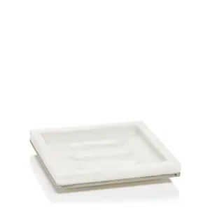 SFERRA Pietra Marble Soap Dish - White/silver