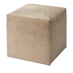 JAMIE YOUNG CO. Pinstripe Hide Ottoman - Cream