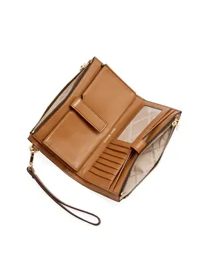 Michael Kors Signature Print Wristlet - Brown