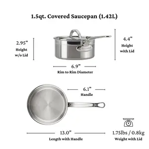 HESTAN Probond Forged 10-piece Professional Clad Stainless Steel Cookware Set - Silver