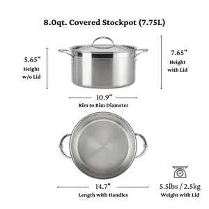 HESTAN Probond Forged 10-piece Professional Clad Stainless Steel Cookware Set - Silver