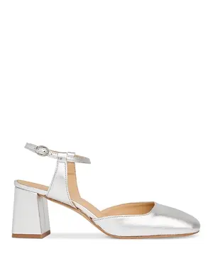 BIRKENSTOCK Matilda Block Heel Pumps - Silver