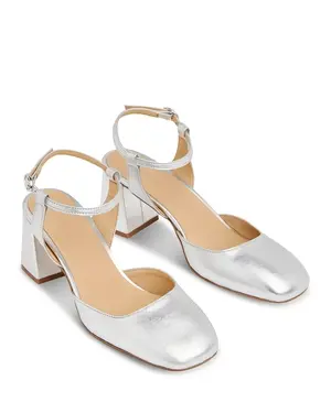 BIRKENSTOCK Matilda Block Heel Pumps - Silver