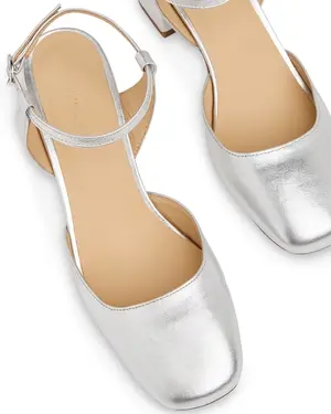 BIRKENSTOCK Matilda Block Heel Pumps - Silver