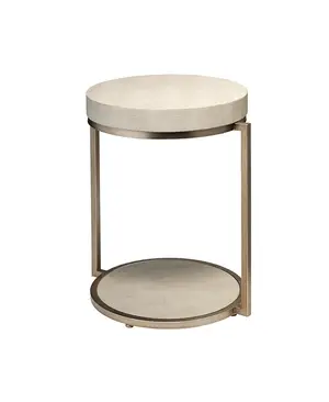 JAMIE YOUNG CO. Chester Faux Shagreen Round Side Table - Ivory