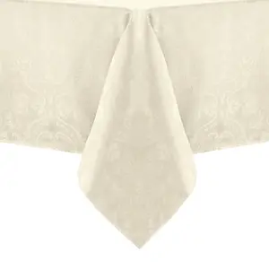 ELRENE HOME FASHIONS Caiden Elegance Damask Oblong Tablecloth, 60 X 120 - Ivory