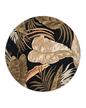 Kas Havana Rainforest Round Area Rug, 7'6 X 7'6 - Navy