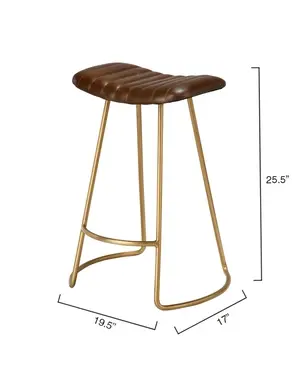 JAMIE YOUNG CO. Theo Leather Counter Stool - Brown