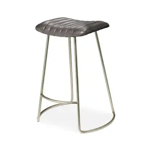 JAMIE YOUNG CO. Theo Leather Counter Stool Dark Grey