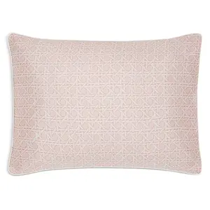 Gingerlily Silk Rattan Piped Boudoir Sham - Pink/ivory
