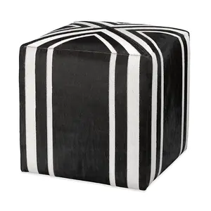 JAMIE YOUNG CO. Nantucket Criss Cross Hide Ottoman - Black