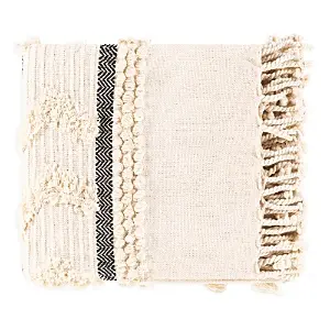 SURYA Livabliss Vasant Throw Blanket Ivory/ink
