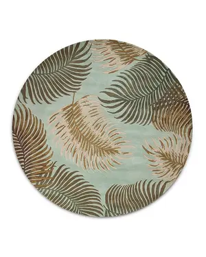Kas Havana Fern View Round Area Rug, 7'6 X 7'6 - Blue