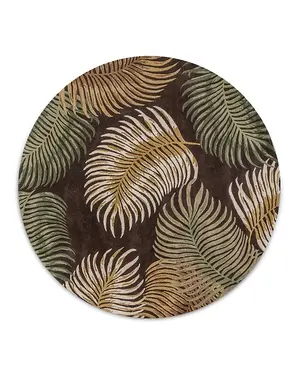 Kas Havana Fern View Round Area Rug, 7'6 X 7'6 - Brown