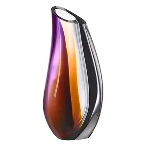KOSTA BODA Orchid Vase, 11.5 - Amber/purple