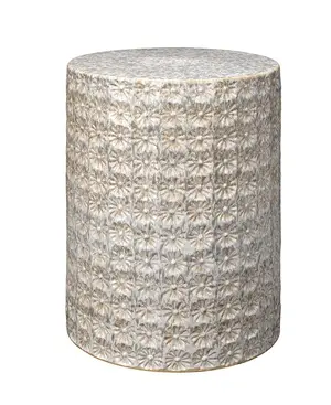 JAMIE YOUNG CO. Wildflower Indoor/outdoor Ceramic Side Table - Cream
