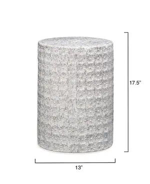 JAMIE YOUNG CO. Wildflower Indoor/outdoor Ceramic Side Table - Cream