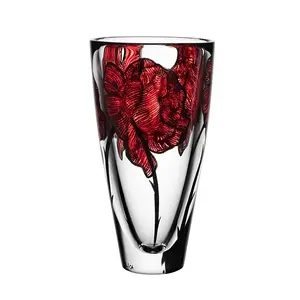 KOSTA BODA Tattoo Vase, Red - Red/clear/black