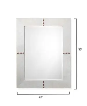 JAMIE YOUNG CO. Cross Stitch Rectangle Mirror - White