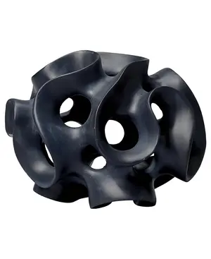 JAMIE YOUNG CO. Ribbon Resin Decorative Sphere - Black