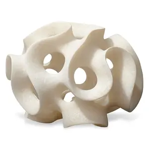 JAMIE YOUNG CO. Ribbon Resin Decorative Sphere - White