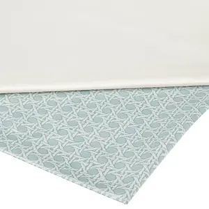 Gingerlily Silk Rattan Flat Sheet, Queen - Blue/ivory