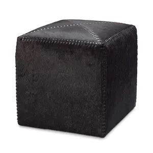 JAMIE YOUNG CO. Hair On Hide Small Ottoman Brown