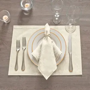 ELRENE HOME FASHIONS Caiden Elegance Damask Napkins, Set Of 4 - Ivory