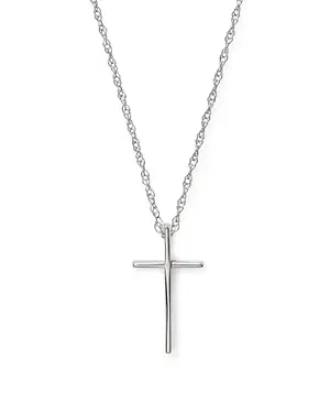 Bloomingdale'S 14k Gold Cross Pendant Necklace - White