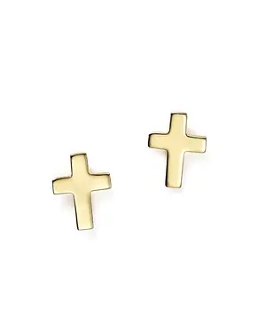 Bloomingdale'S 14k Cross Stud Earrings - Yellow Gold