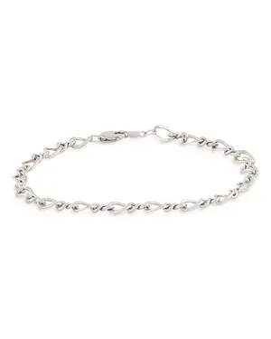 Aqua Sterling Figure Eight Chain Bracelet - Silver