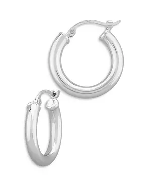 Aqua Bloomingdale's Fine Collection Sterling Tube Hoop Earrings - Silver