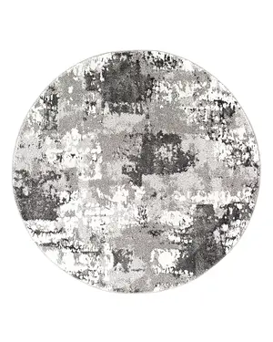 Livabliss Venice Vne-2306 Round Area Rug, 5'3 X 5'3 - Charcoal