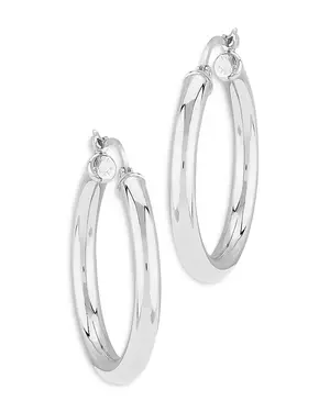 Aqua Tube Hoop Earrings In Sterling - Silver