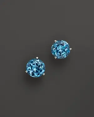 Bloomingdale'S Topaz Stud Earrings In 14k White Gold - Blue