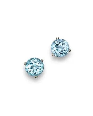 Bloomingdale'S Aquamarine Earrings In 14k White Gold - Blue
