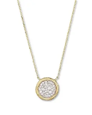 Bloomingdale'S 14k Yellow Diamond Pave Circle Pendant Necklace - Gold