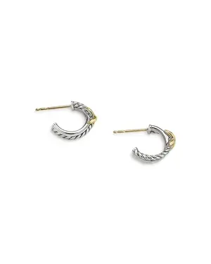 David Yurman Petite X Mini Hoop Earrings - Multi