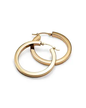 Bloomingdale'S 14k Yellow Square Polished Tube Hoop Earrings