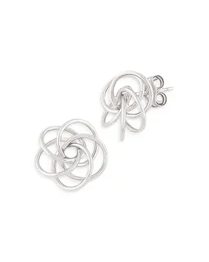 Aqua Bloomingdale's Fine Collection Love Knot Stud Earrings - Silver