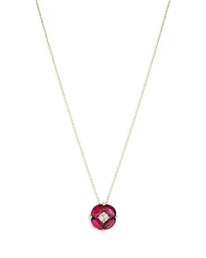 Bloomingdale'S Ruby And Diamond Pendant Necklace - Red/gold