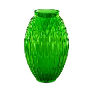 Lalique Plumes Vase In Amazon Large - Green