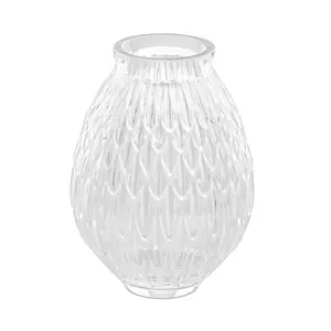 Lalique Plumes Vase In Small - Clear