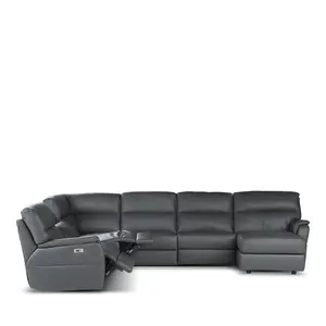 GIUSEPPE NICOLETTI Grazia 6 Piece Reclining Sectional - Torello -grigio Scuro