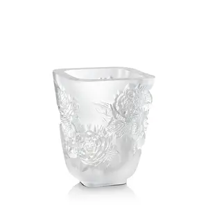 Lalique Pivoines Small Vase - Clear
