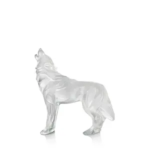 Lalique Wolf Sculpture - White