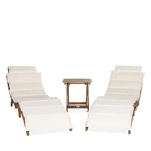 SAFAVIEH Pacifica 3 Piece Outdoor Lounge Set - Natural/beige