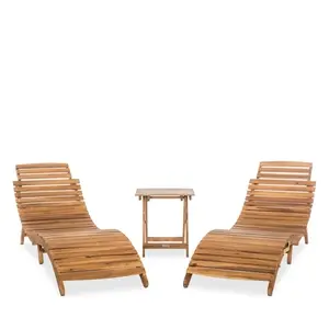 SAFAVIEH Pacifica 3 Piece Outdoor Lounge Set - Natural/navy